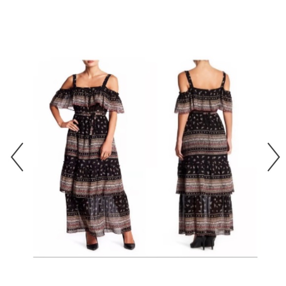 BCBGMaxAzria | Dresses | Bcbg Max Azria Claudia Off Shoulder Maxi Dress ...